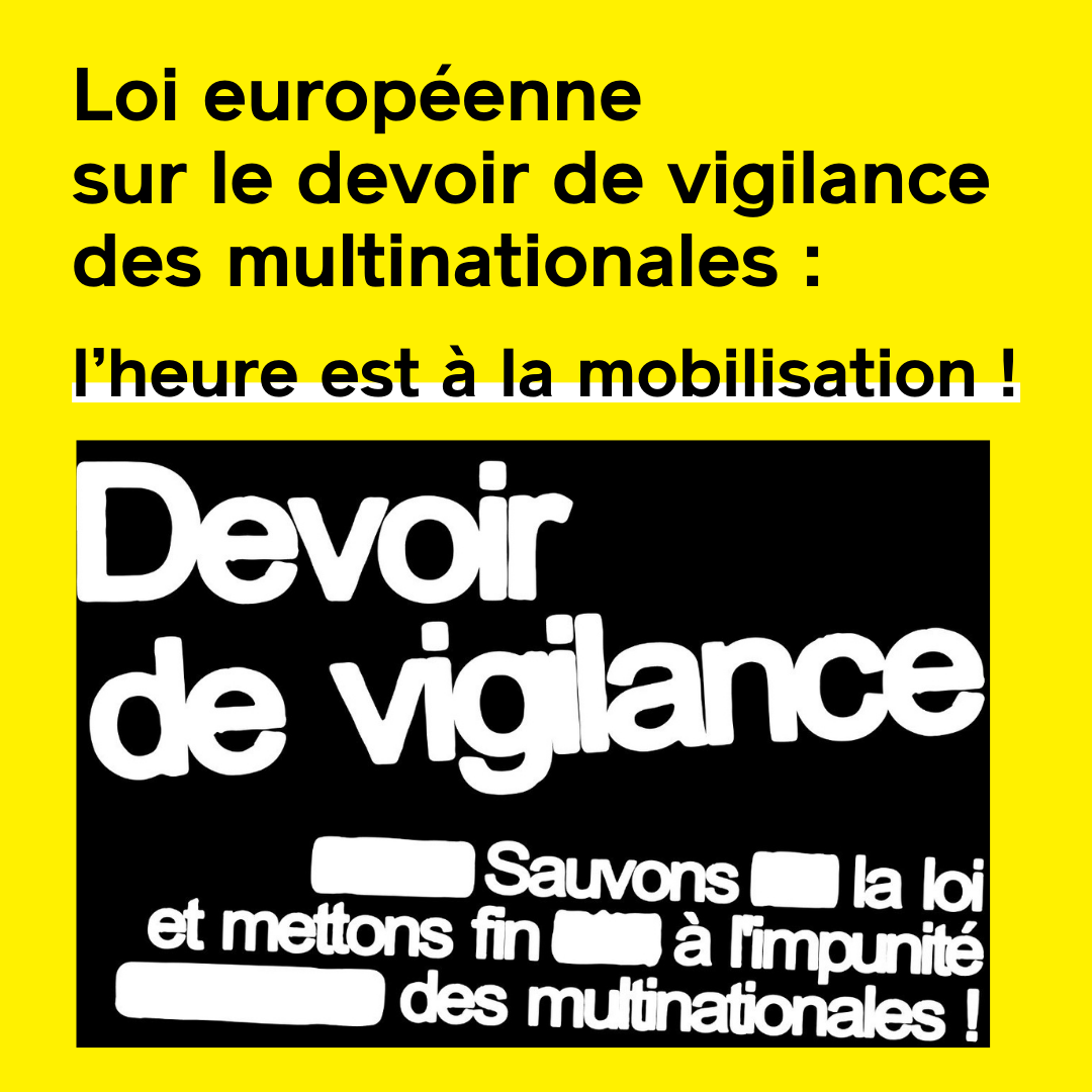 Mobilisons-nous pour sauver la loi européenne sur le devoir de vigilance des multinationales ...